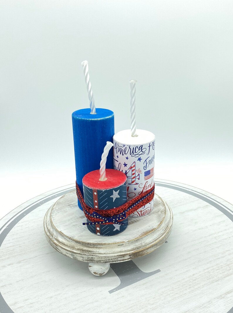 Wooden Firecrackers Set of 3 Wooden Firecrackers 4th of July - Etsy
