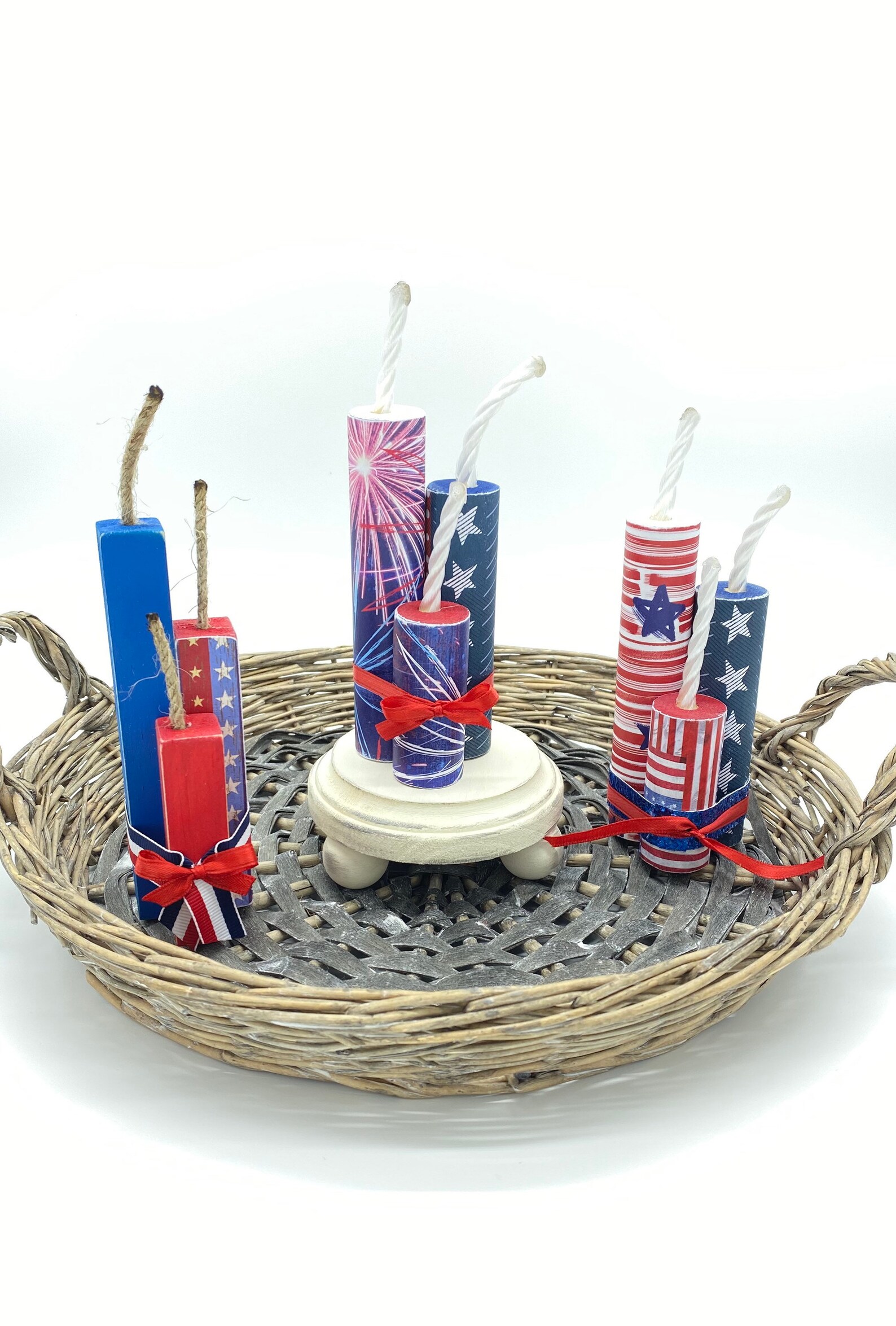 Mini Wooden Firecrackers Set of 3 Wooden Firecrackers 4th of - Etsy