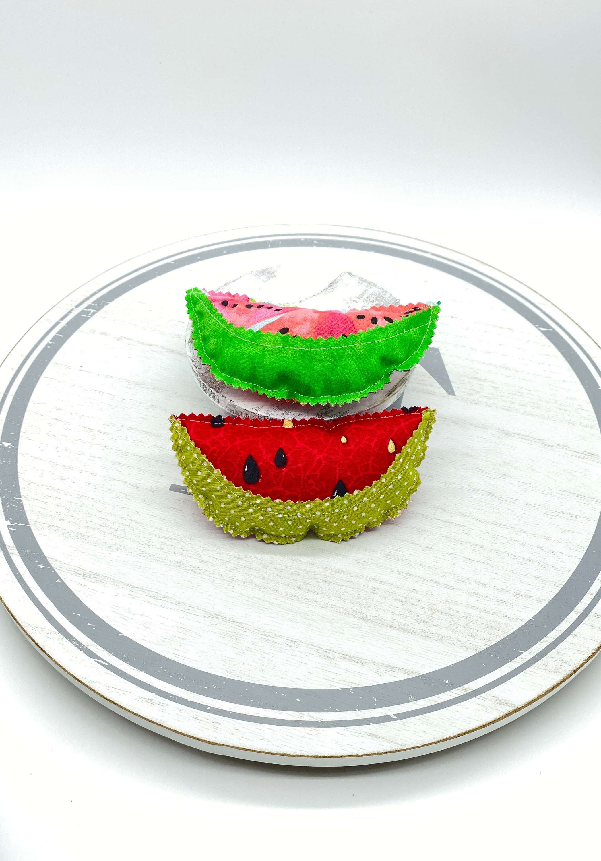 Set of 2 Mini Watermelon Tier Tray Filler/ Fabric Fruit Filler | Etsy