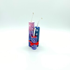 Mini Wooden Firecrackers, Set of 3 Wooden Firecrackers, 4th of July ...