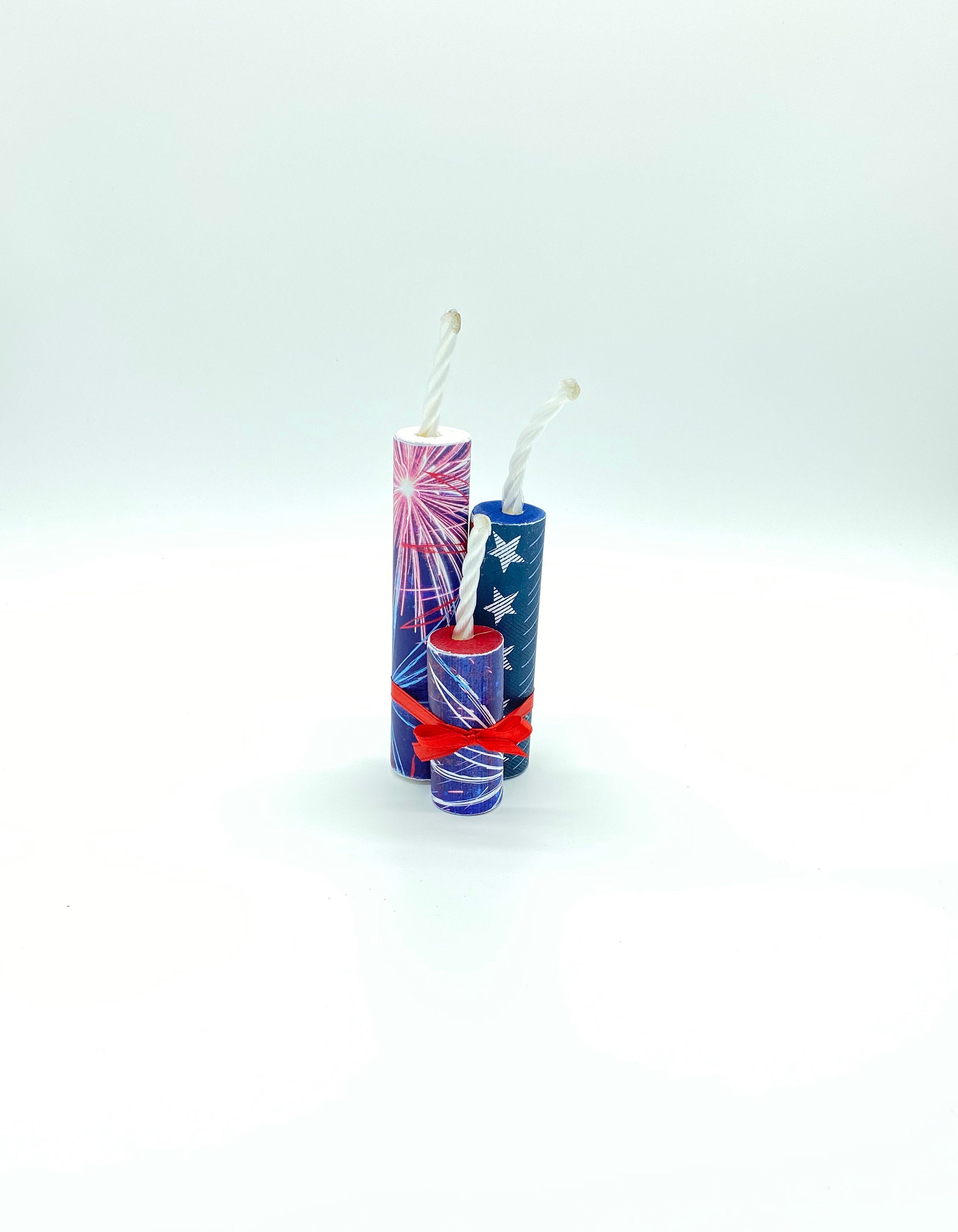 Mini Wooden Firecrackers, Set of 3 Wooden Firecrackers, 4th of July ...