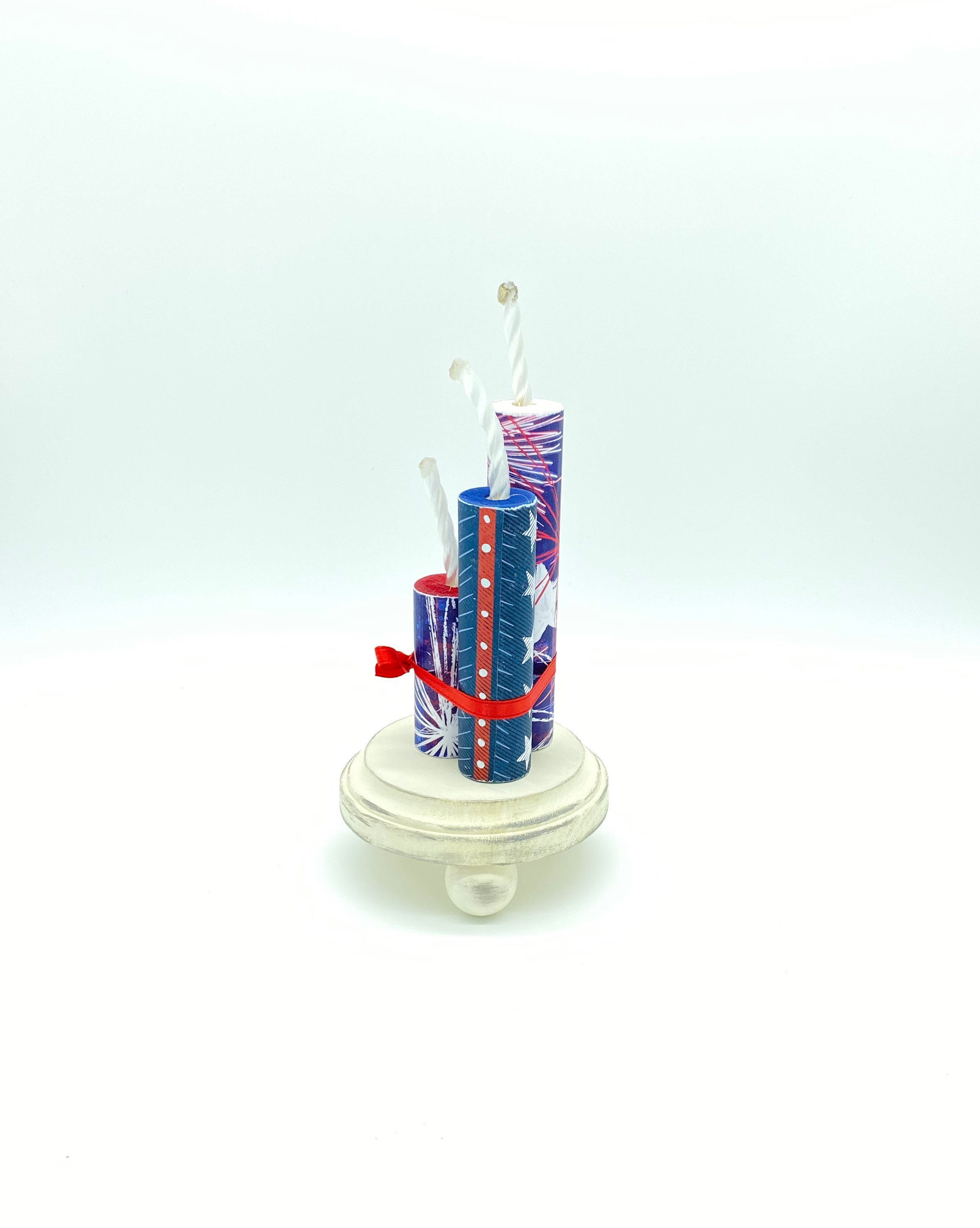 Mini Wooden Firecrackers Set of 3 Wooden Firecrackers 4th of | Etsy