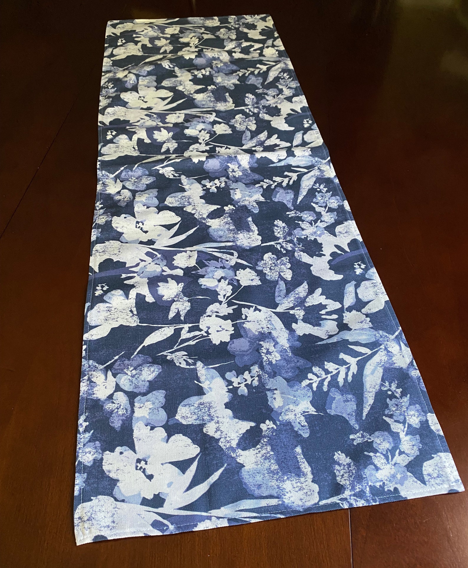 Blue Floral Table Runner/blue Farmhouse Decor/ Farmhouse - Etsy