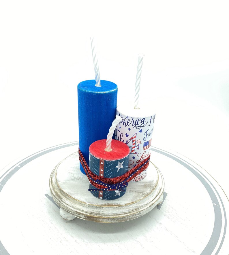 Wooden Firecrackers Set of 3 Wooden Firecrackers 4th of July - Etsy