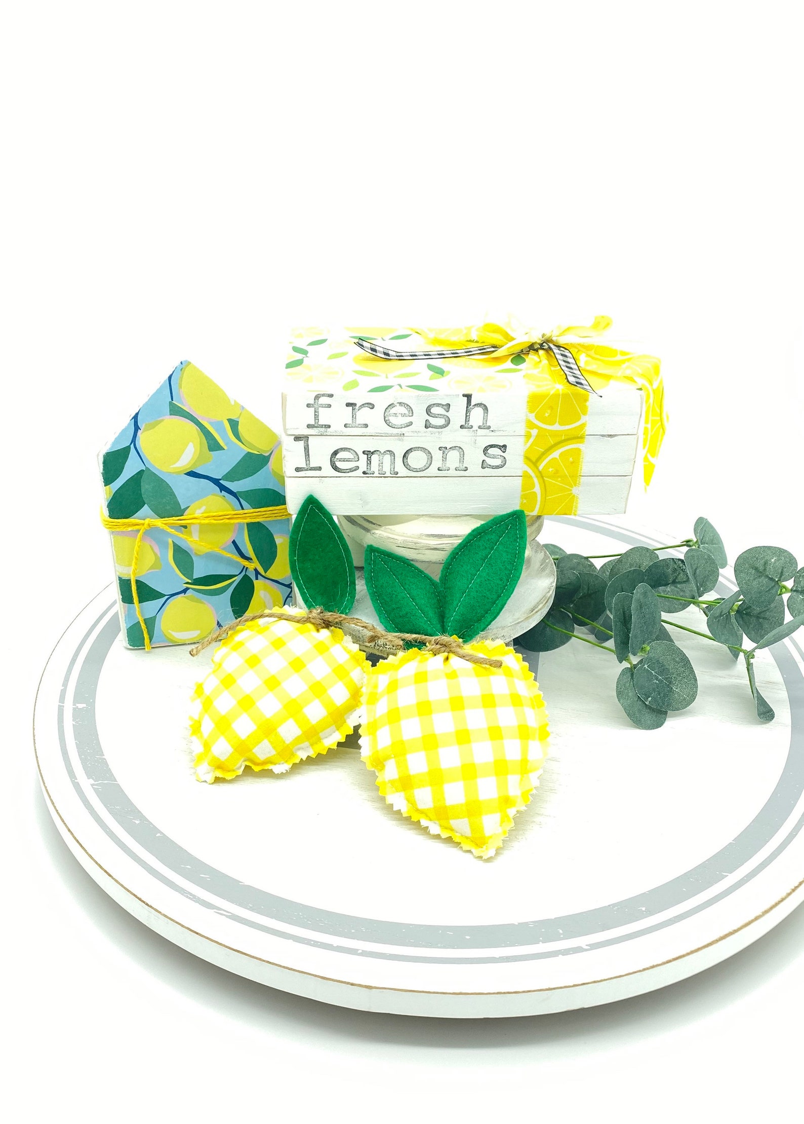 Mini Lemons Pillow Lemon Tiered Tray Lemons Decor | Etsy