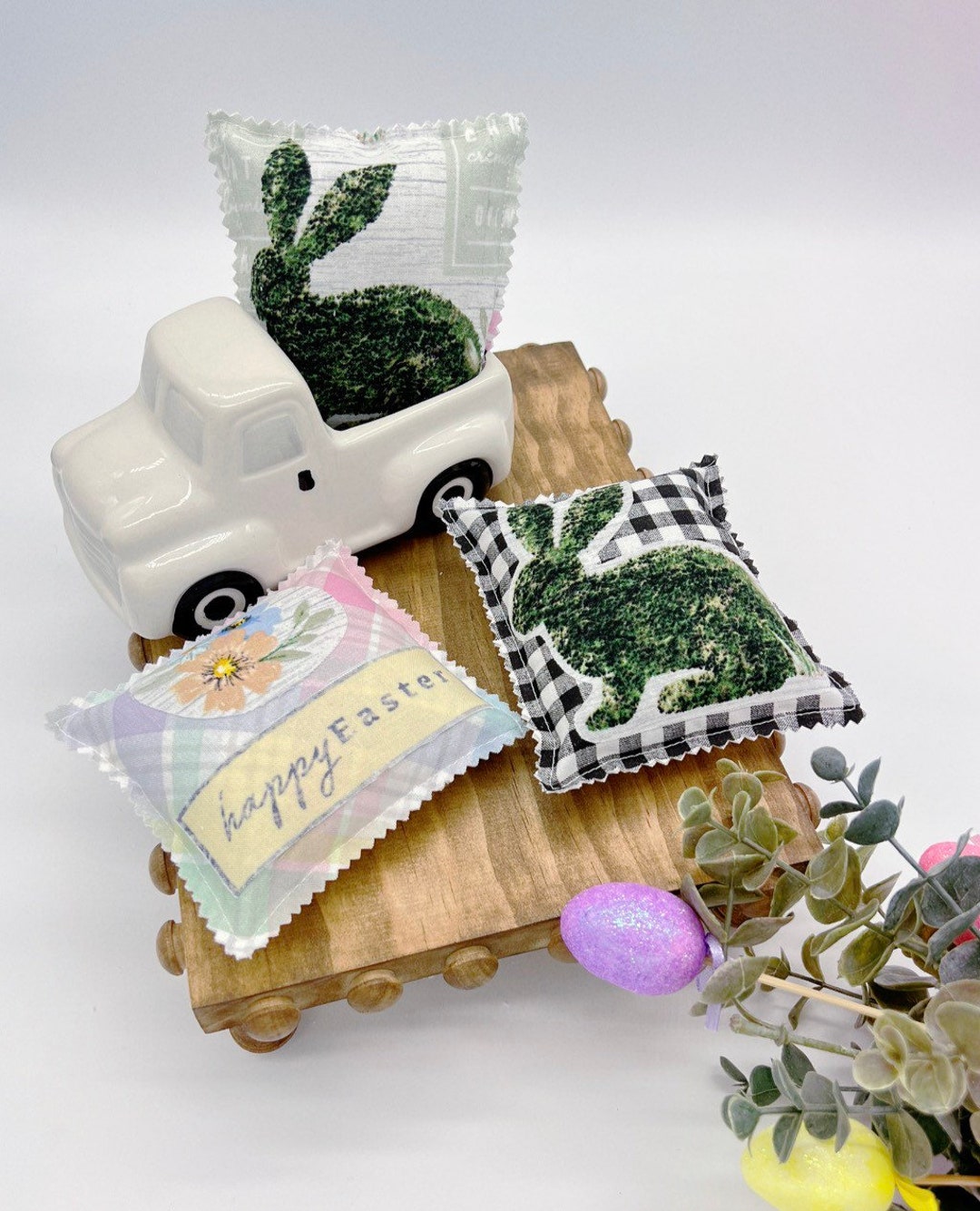 NEW Happy Easter Mini Pillows/spring Tiered Tray Pillows/ Farmhouse ...