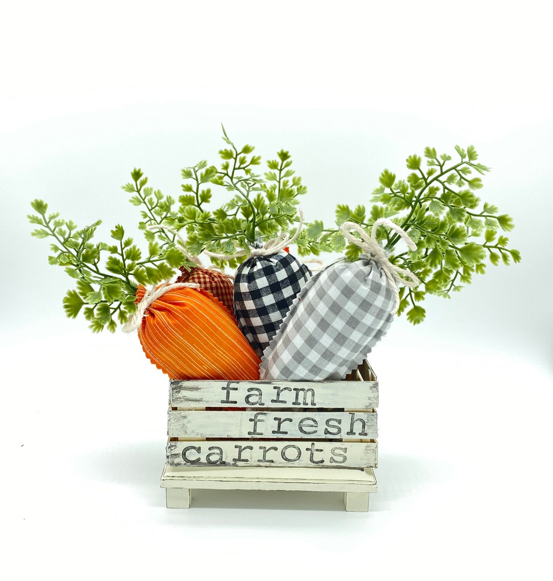Farmhouse Cottage Style Stuffed Fabric Carrots, Spring Easter Decor ...