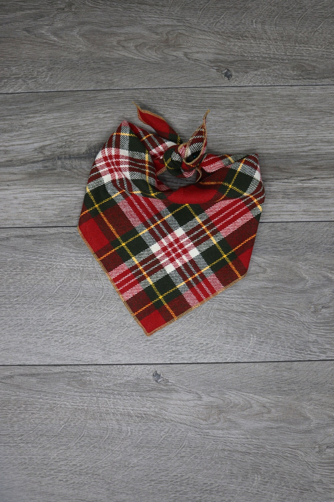 Dog Flannel Fall Bandana - Triangle Maroon Bandana - Tie on Bandana - Etsy