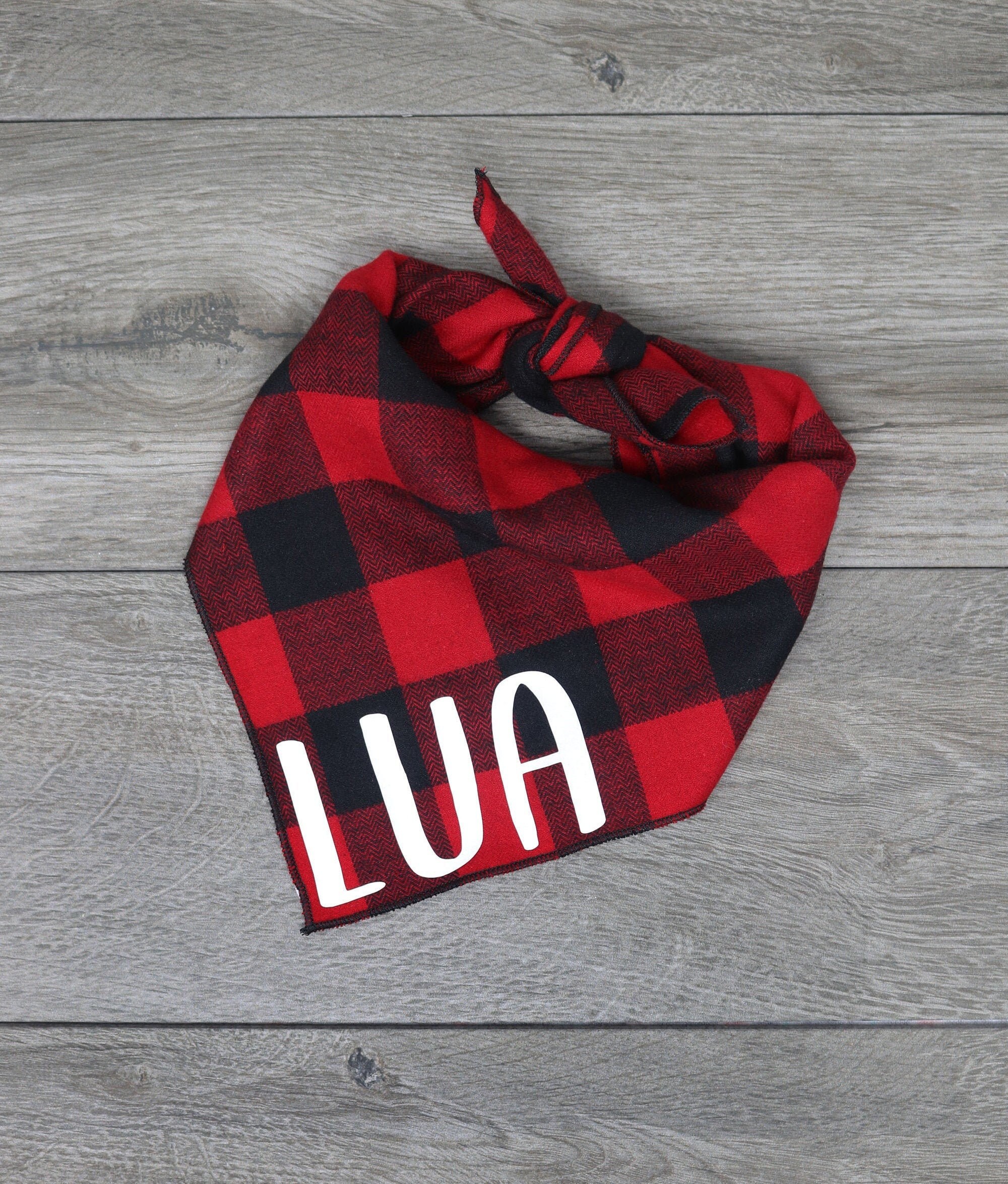 Personalized Dog Bandana Custom Red Plaid Dog Bandana - Etsy