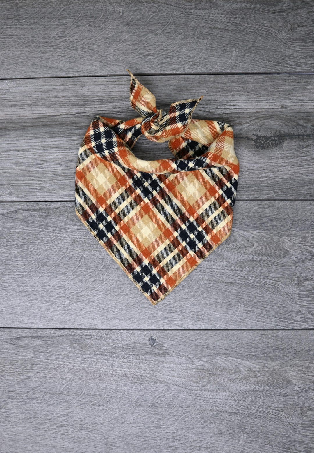 Dog Flannel Fall Bandana - Triangle Custom Bandana - Tie on Bandana ...