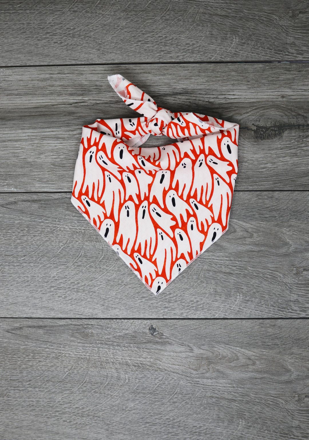 Halloween Bandana - Ghosts Tie on Bandana - Ghosts on Orange - Etsy