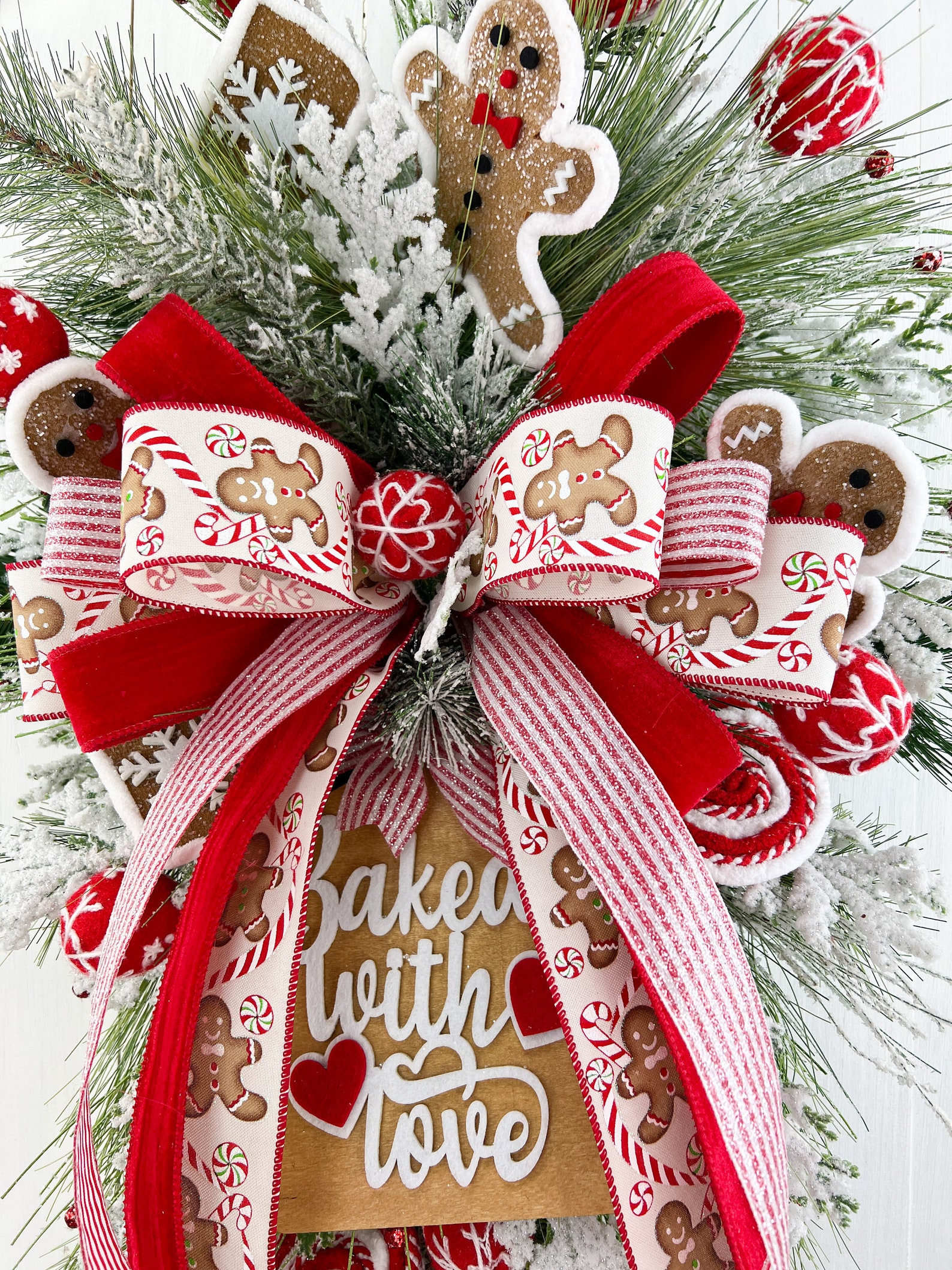 Christmas Swag for Front Door Gingerbread Swag Wreath - Etsy