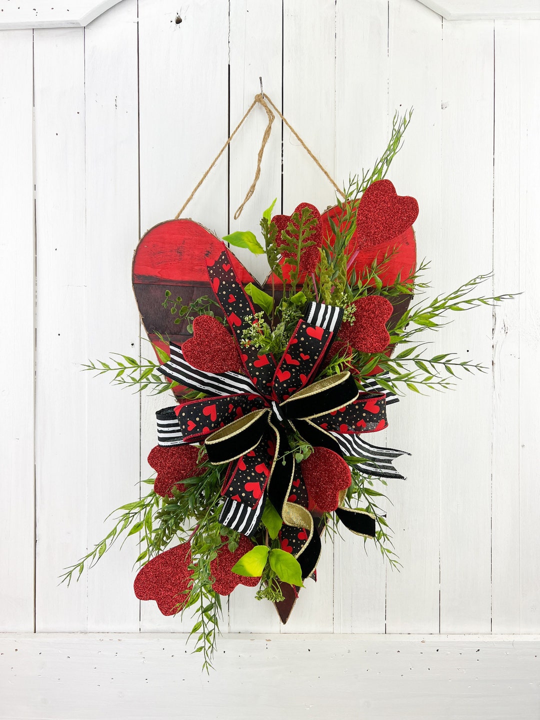 Valentines Day Heart Door Hanger, Valentines Day Gift, Heart Door Decor ...