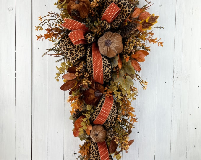 Fall Swag Pumpkin Swag Fall Door Decor Fall Home Decor - Etsy
