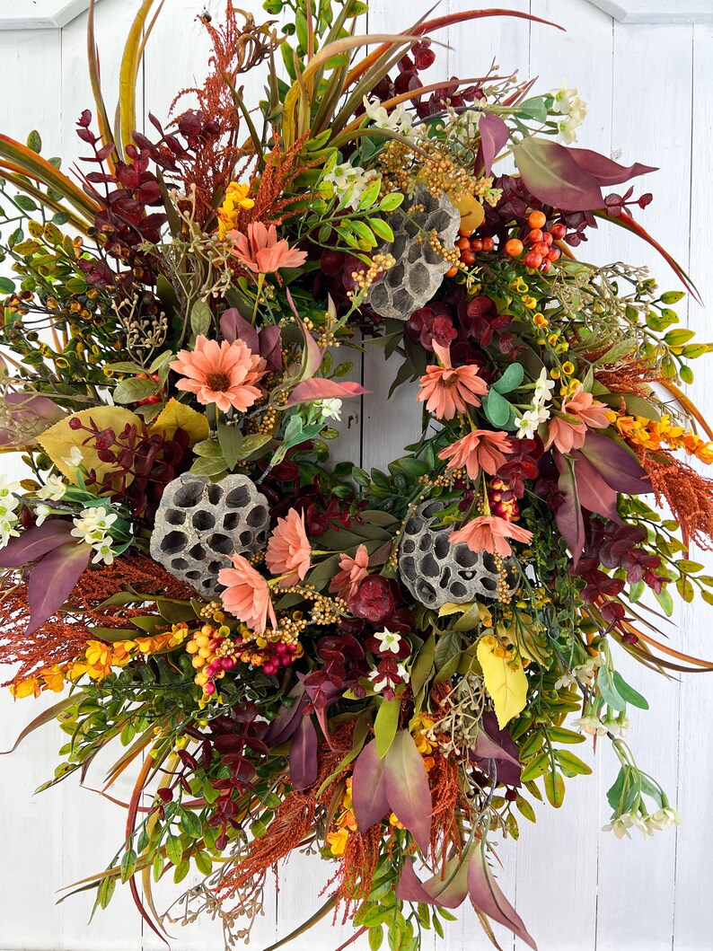 Fall Wreath for Front Door Thanksgiving Decor Fall Home - Etsy