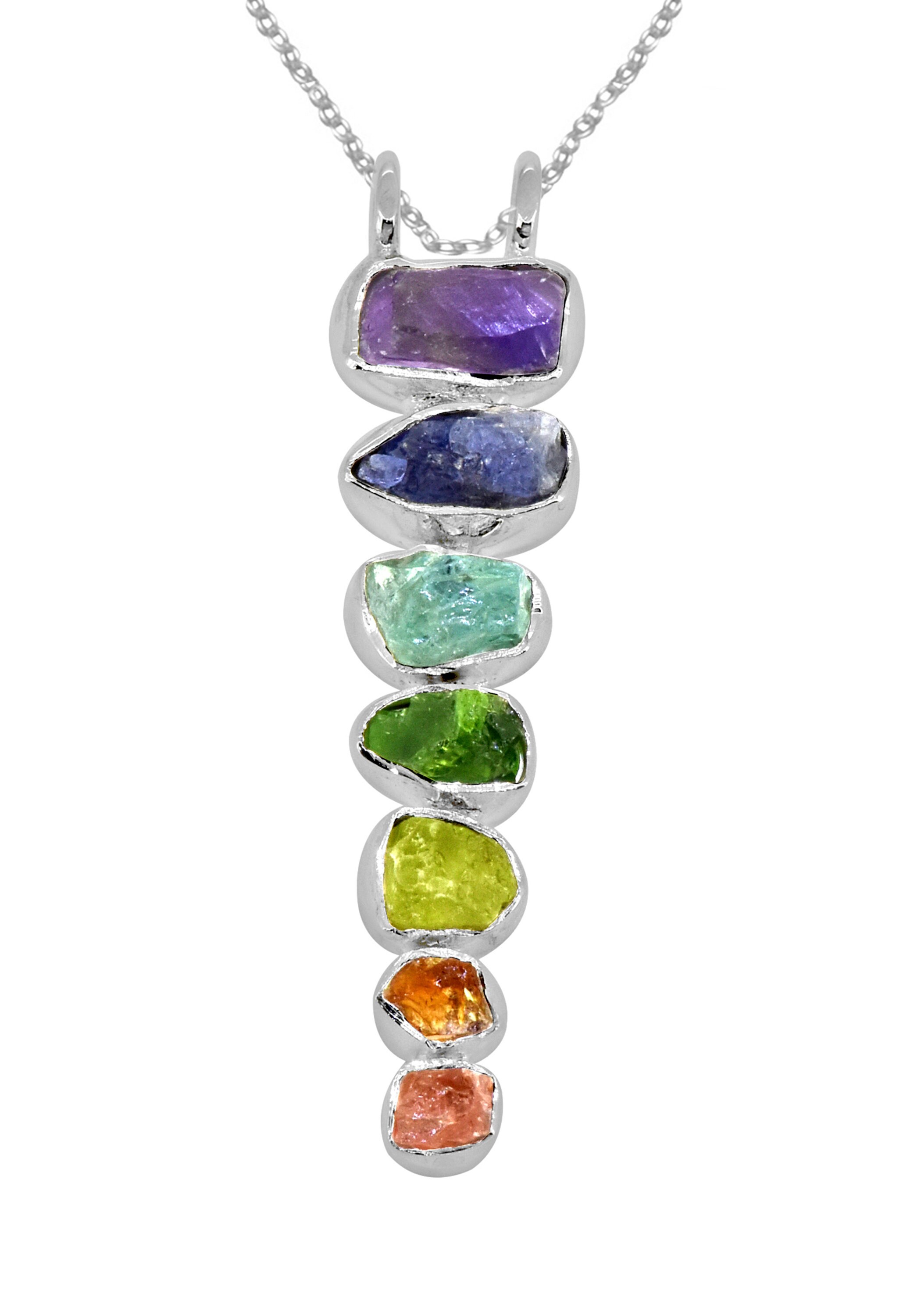 7 Chakras Stone Healing Handmade Pendant Necklace Jewelry With - Etsy