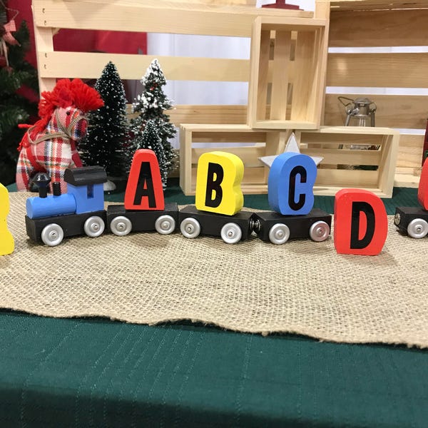 Train Wooden Alphabet - Etsy