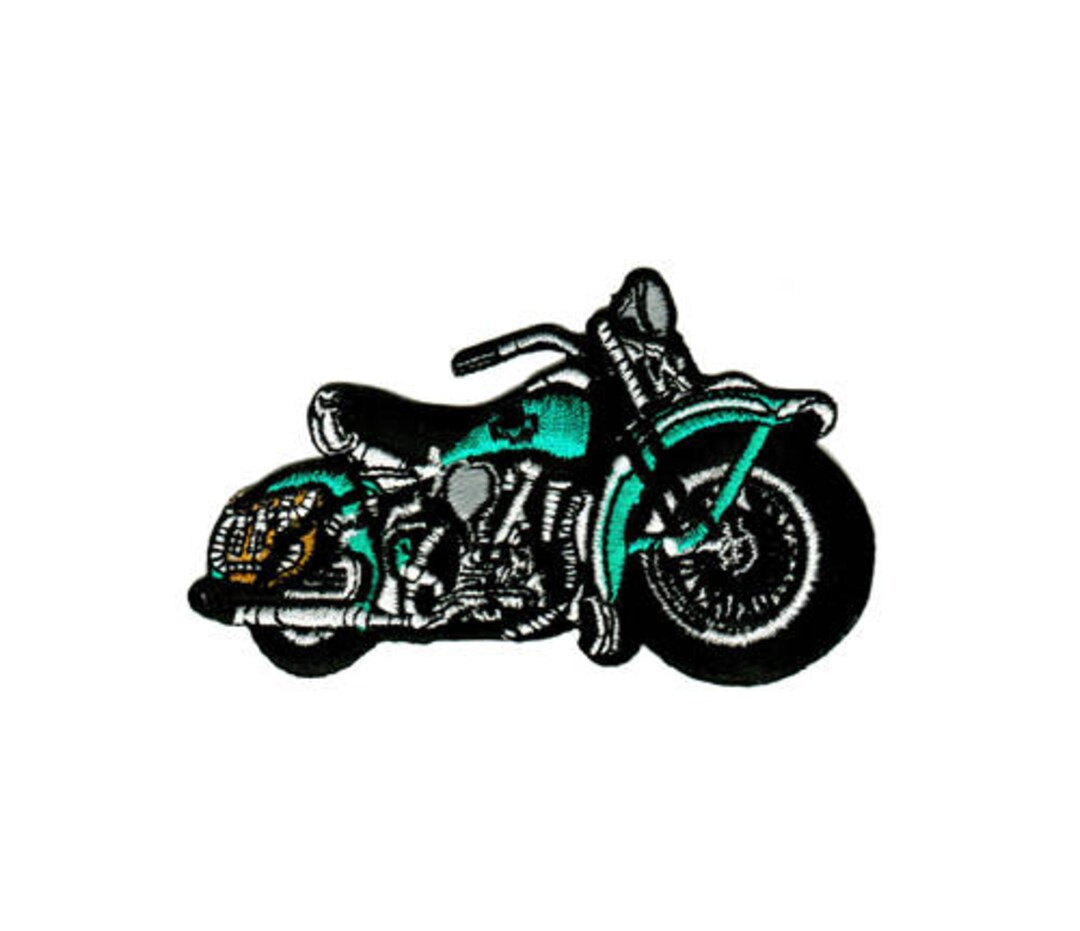Bb44 Chopper Turquoise Motorcycle Bobber Biker Cowl Iron-on Applique ...