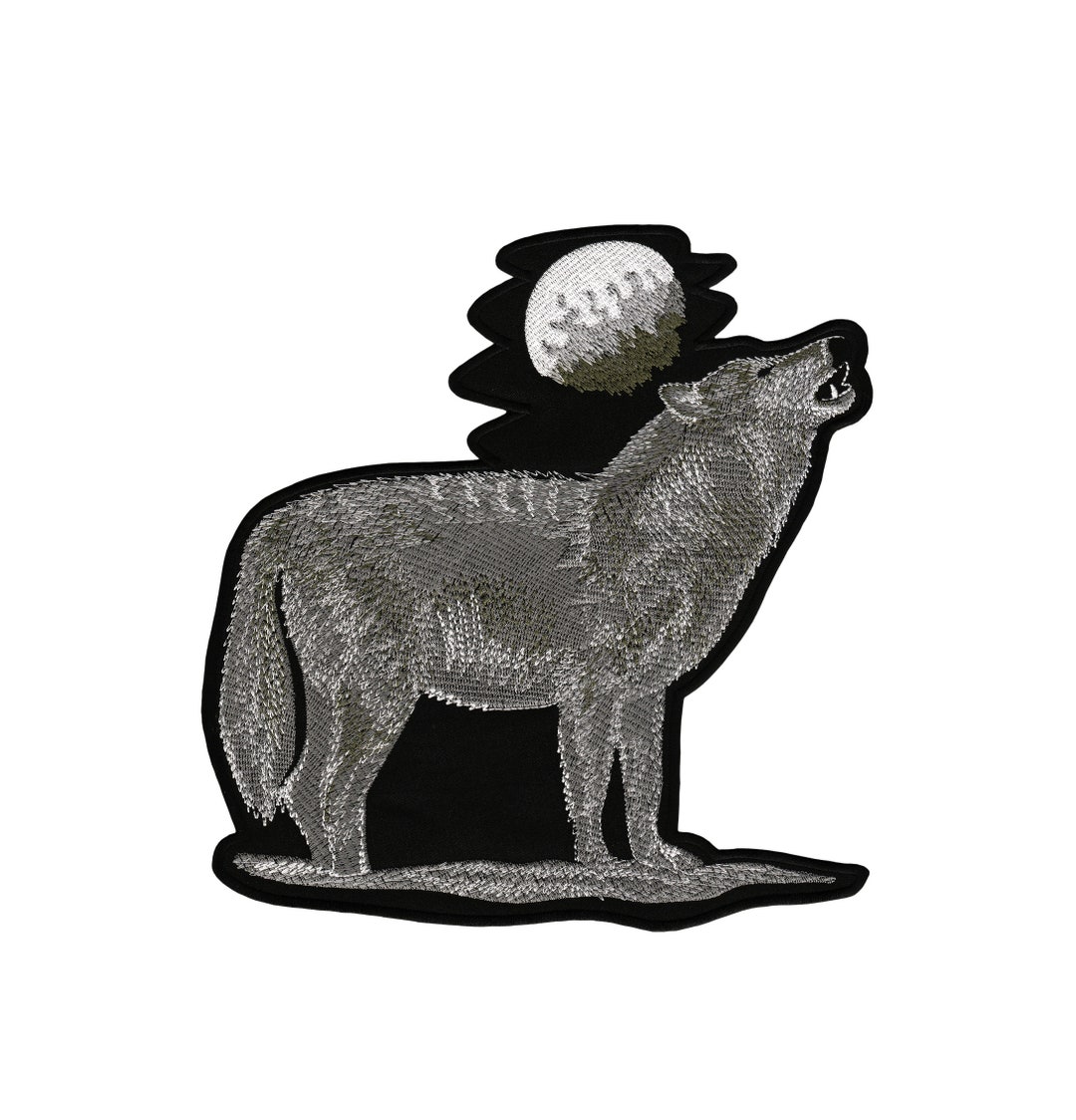 Backpatch69 Howling Wolf Large Backpatch Moon Back Patch Iron-on Patch XXL Size 21.0 X 22.2 Cm ...