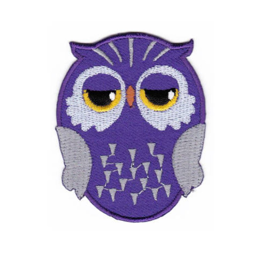 Ak70 - Owl Eagle Owl Bird Purple Iron-on Patch Iron-on Patches Applique ...