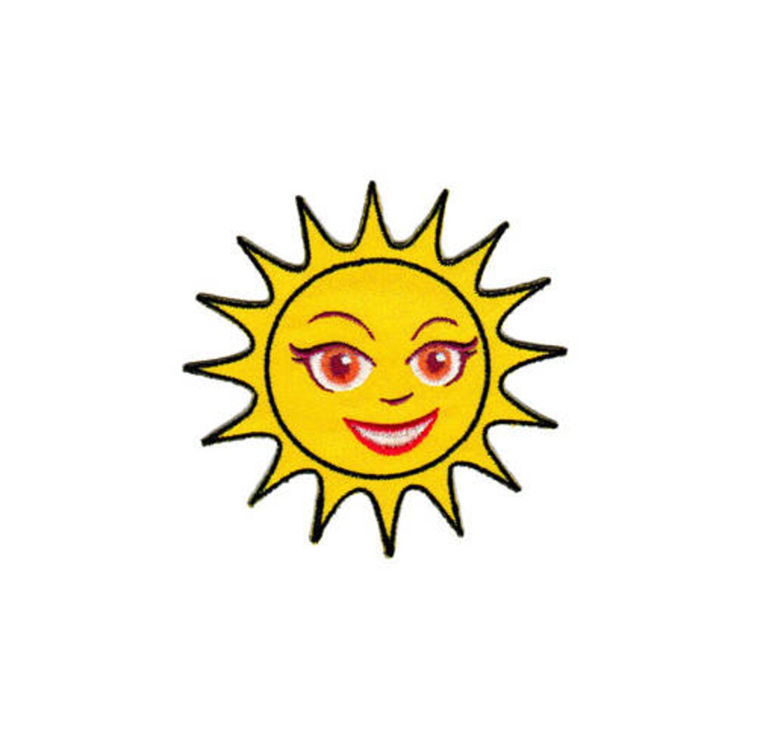 Bb30 Sun Yellow Face Laughing Patch Iron-on Applique Patch Size 8.2 X 8 ...
