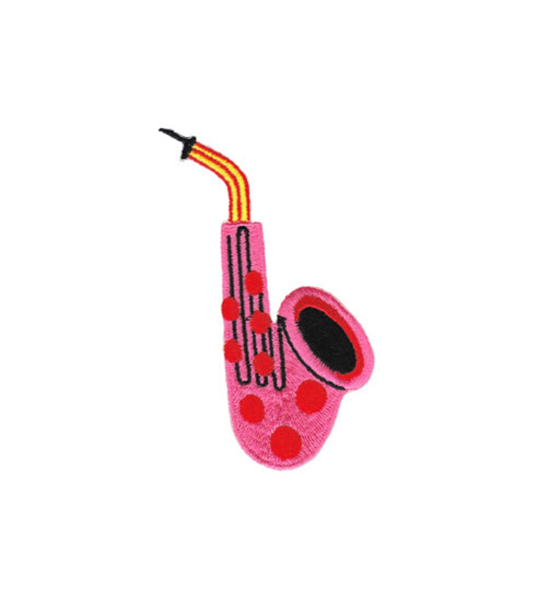 Bg22 Saxophone Pink Jazz Music Instrument Patch Iron-on Applique Patch ...