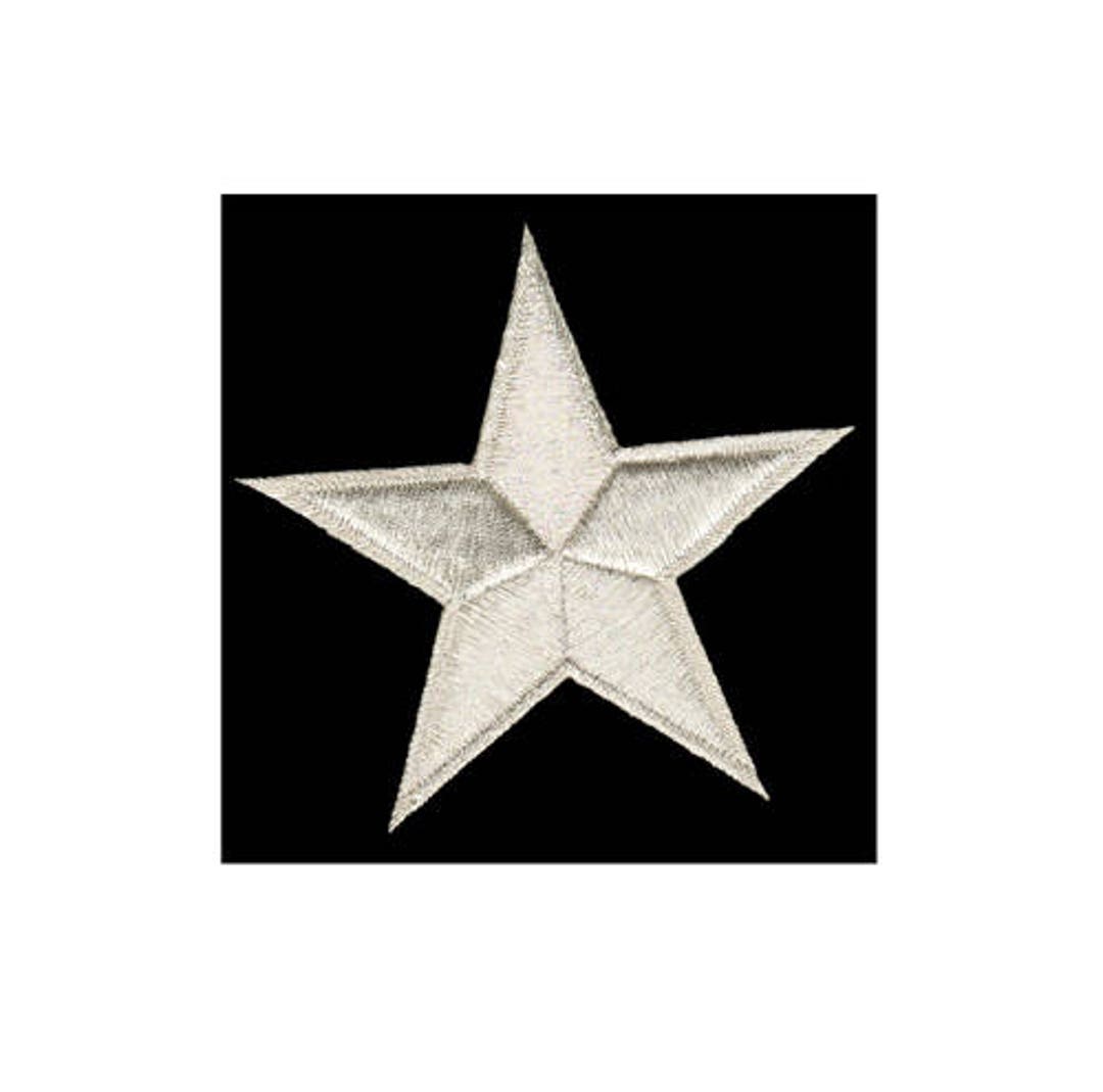 An23 Nautical Star Silver Reflective Iron-on Patch Applique Patch Size ...