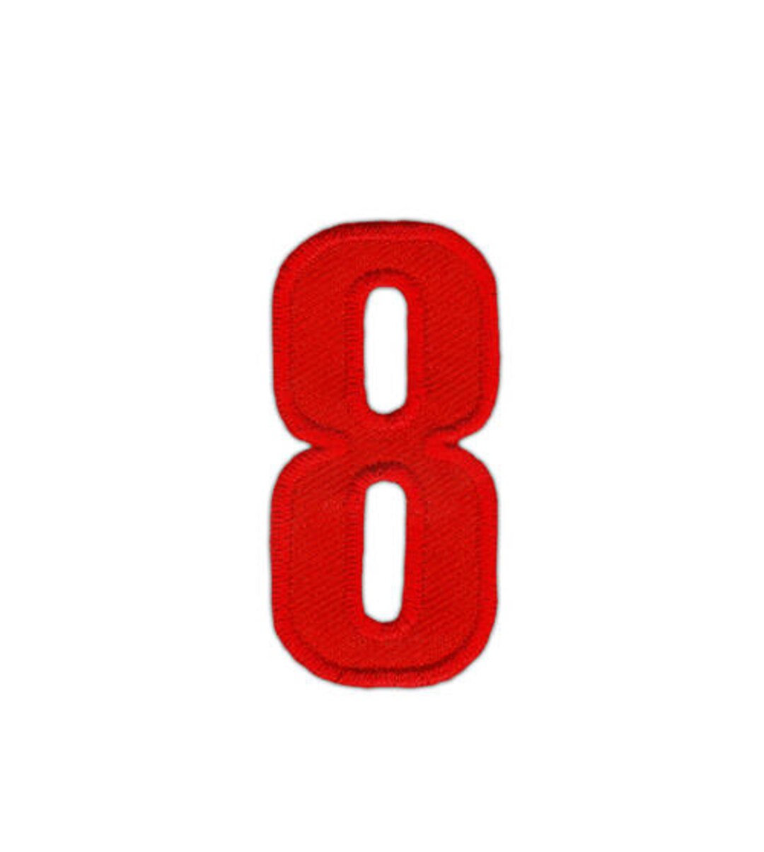 Ao90 Number 8 Eight Red Patch Badge Ironing Application Patch - Etsy