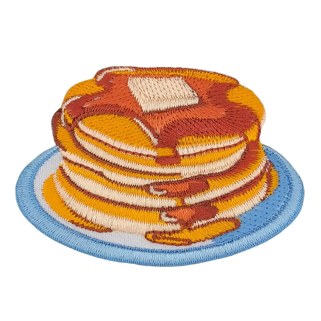 Bb63 - Embroidered Pancake Plate Patch to Iron on or Sew on Iron-on ...