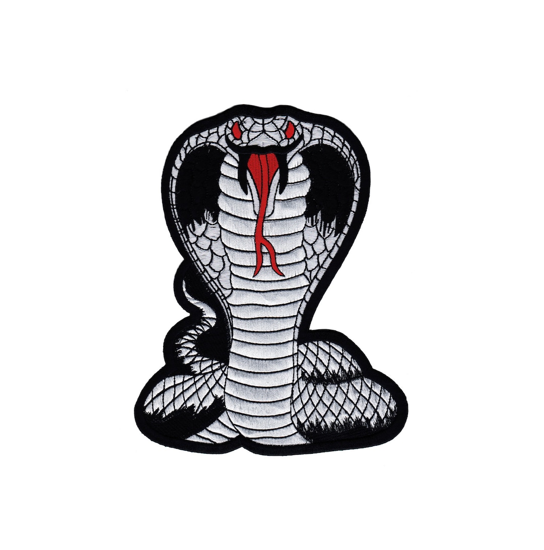 Backpatch#33 Cobra Snake Black Large Patch Back Patch Biker Cowl Iron ...