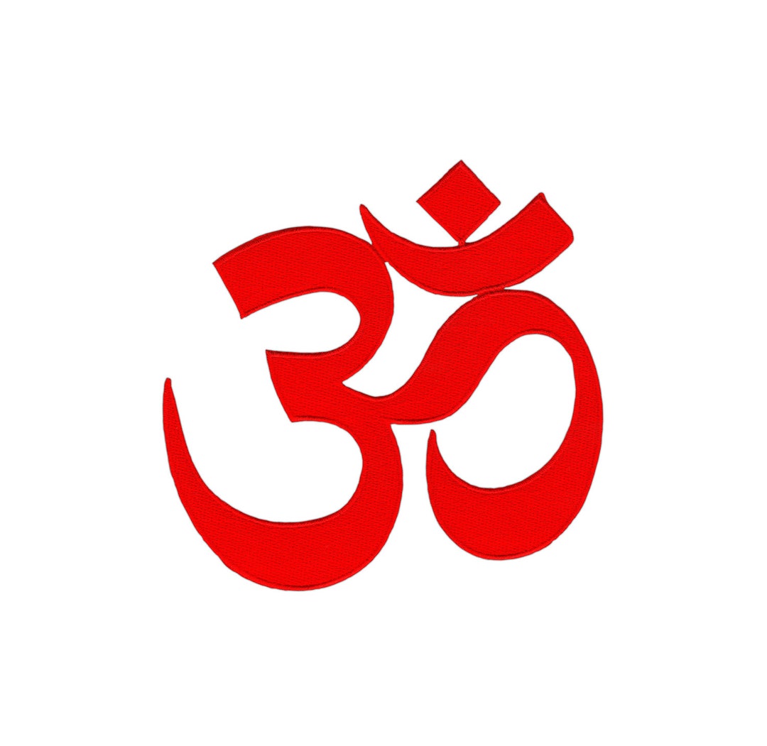 Backpatch#49 Om Sign Red Large Buddha Hindu Patch Back Patch Biker Cowl Iron-on Application ...