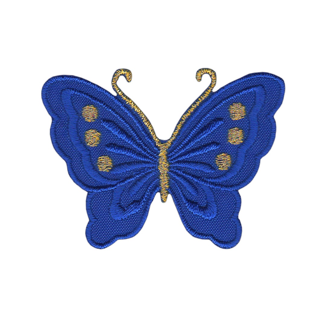 Bk47 Butterfly Small Dark Blue Blue Iron-on Transfer Applique Patches 5 ...