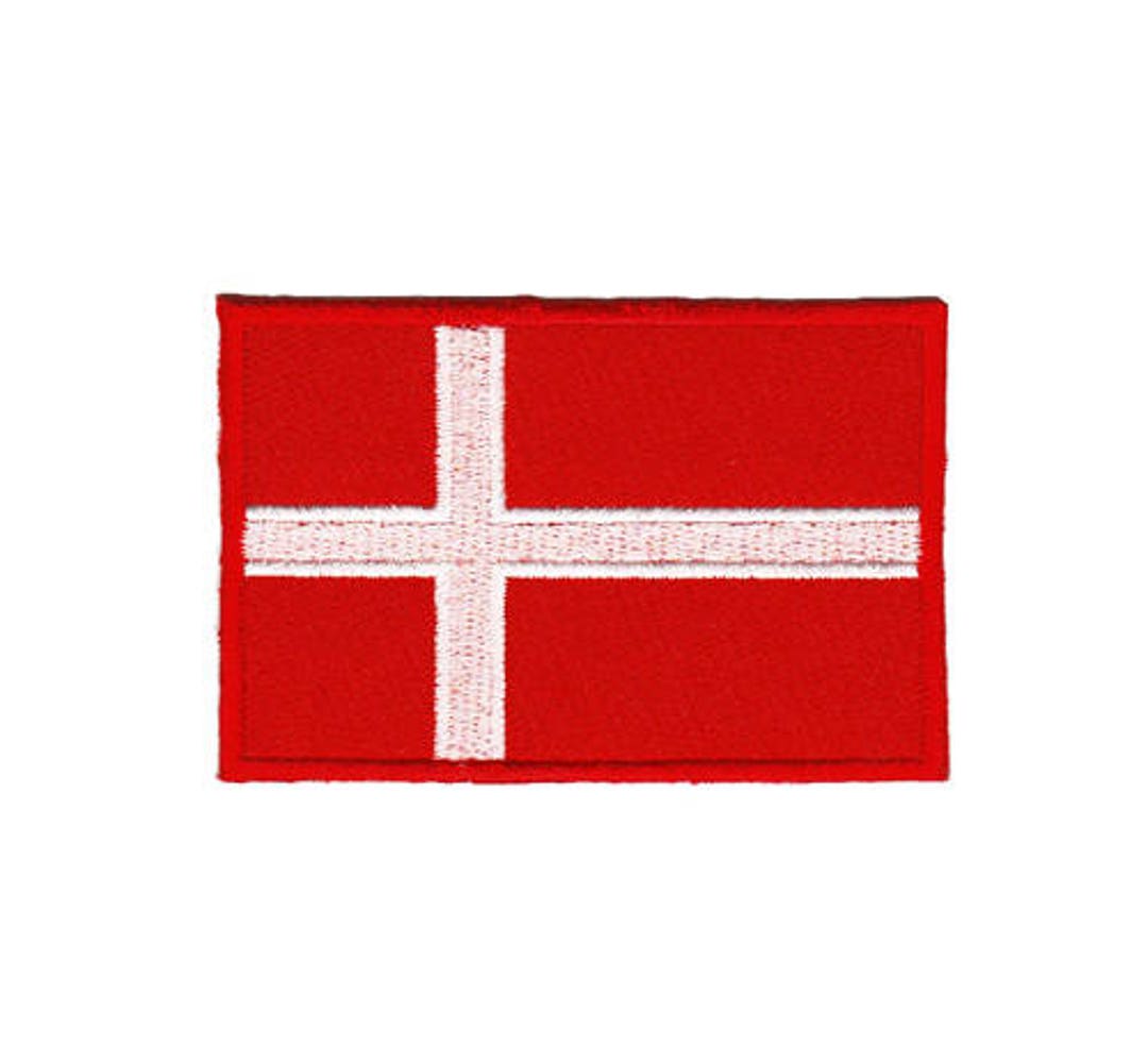 Bb78 Denmark Flag Country Travel Patch Iron-on Applique Patch Size 7.0 ...
