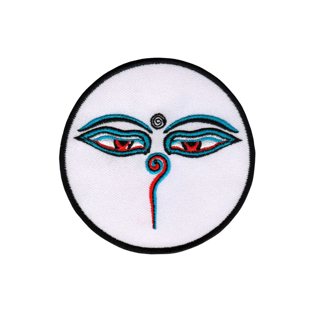 Bk98 Buddha Eyes White Esoteric Yoga Patch Iron-on Applique Patch 7.8 X ...