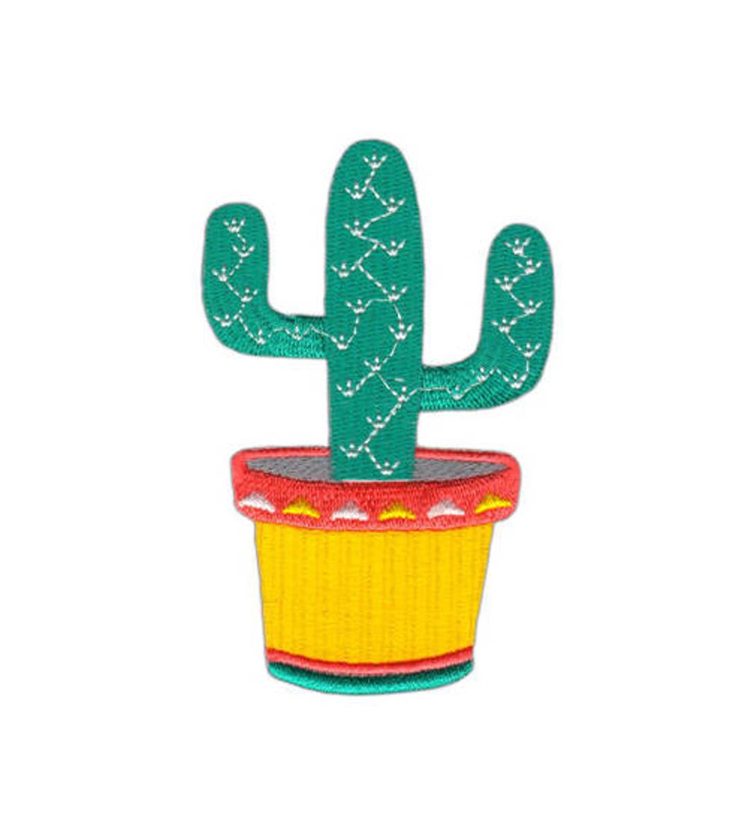 Ah46 Cactus Plant Patch Iron-on Flower Applique Patch Size 6.3 X 9.7 Cm ...