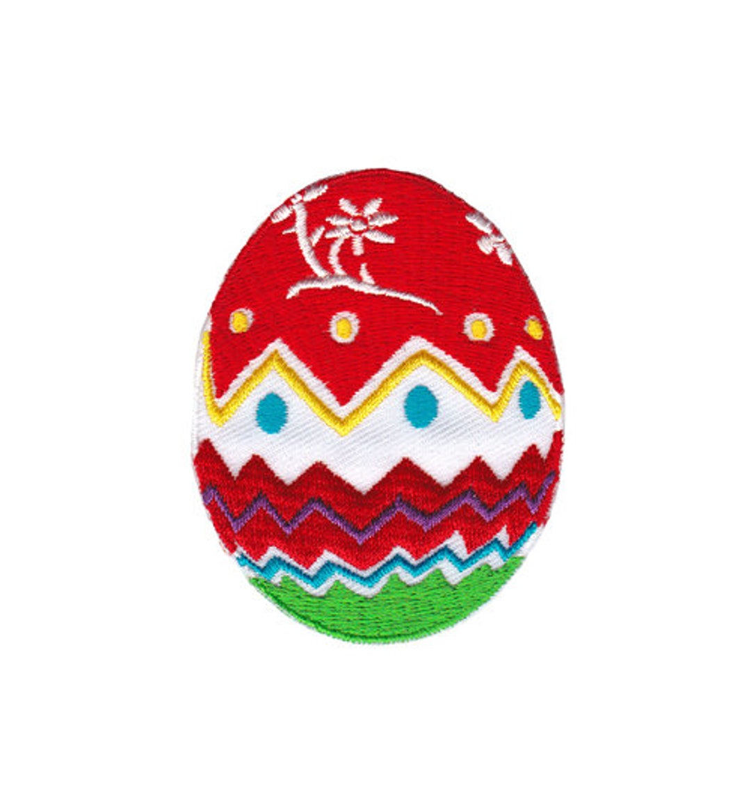 Bg83 Red Easter Egg Flower Kids Baby Patch Ironing Application Patch ...