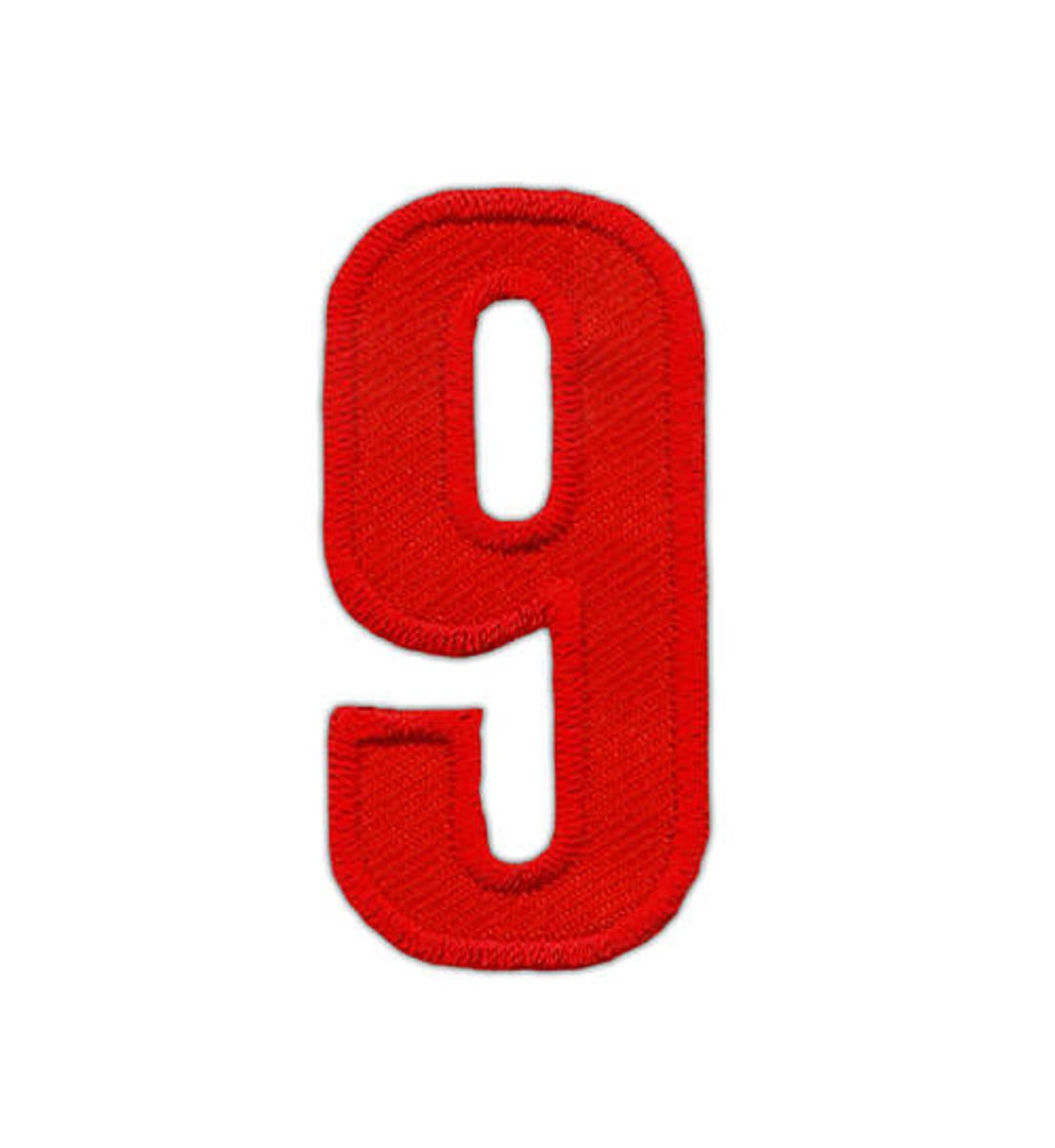 Ao98 Number 9 Nine Red Sew-on Badge Iron-on Application Patch Size 2.5 ...
