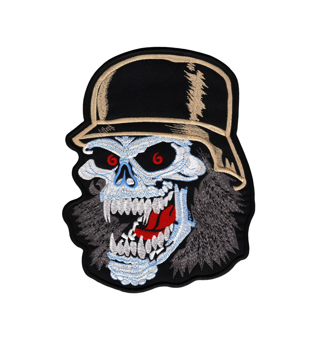 Backpatch#30 - Werewolf Stahlhem Skull Large Backpatch Iron-on Patch XXL Size 18.5 X 23.5 Cm - Etsy