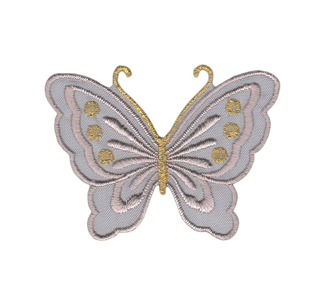 Bk59 Butterfly Small Gray Iron-on Patch Applique Patches 5.2 X 3.7 Cm ...