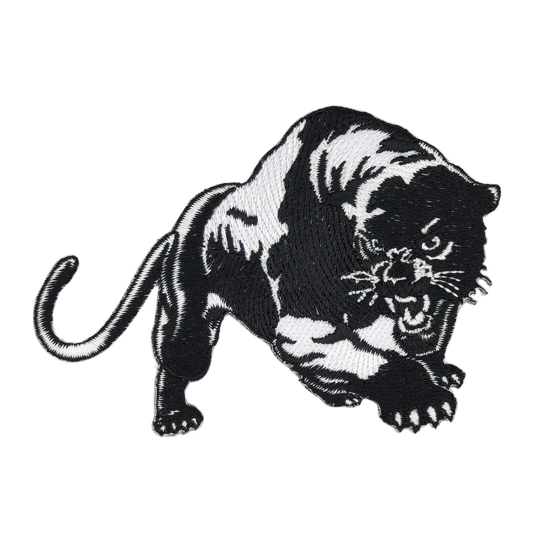 Ae15 - Panther Panter Black White Iron-on Patch Iron-on Patch Iron-on ...