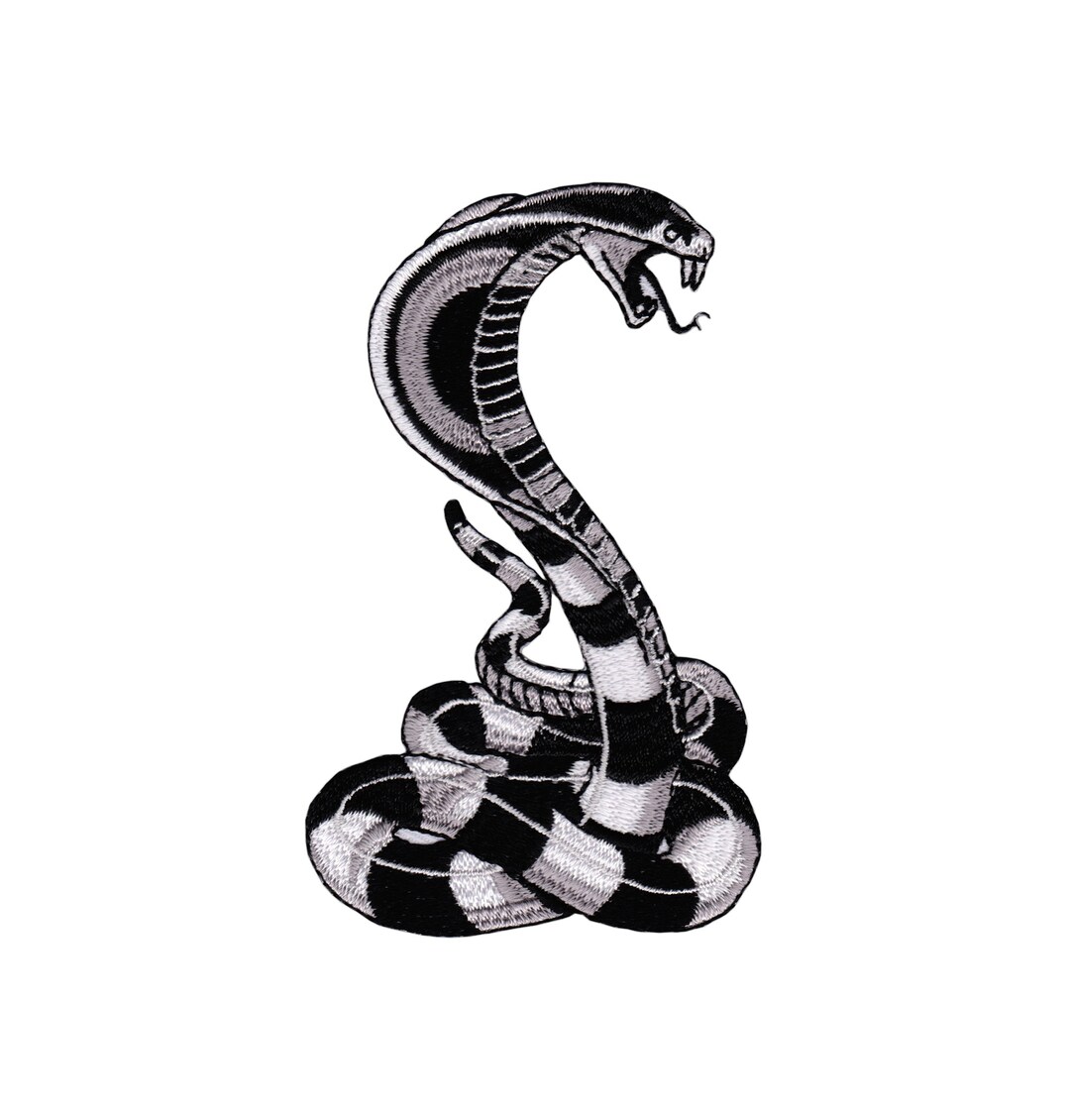Ae11 Cobra Snake Cobra Black White Patch Iron-on Patch Application ...