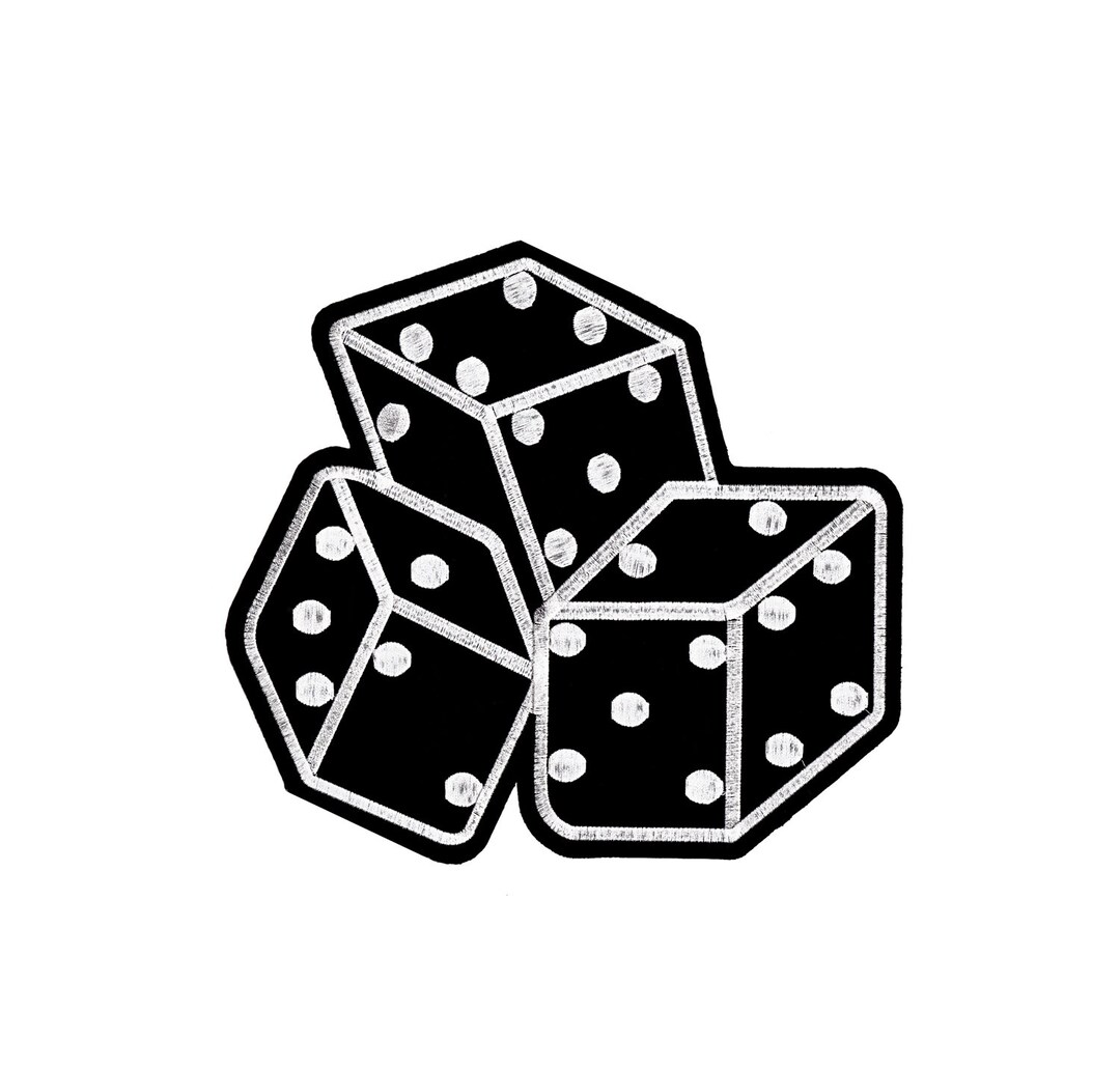 Backpatch25 Dice Black Rockabilly Large Patch Back Patch Biker Cowl ...