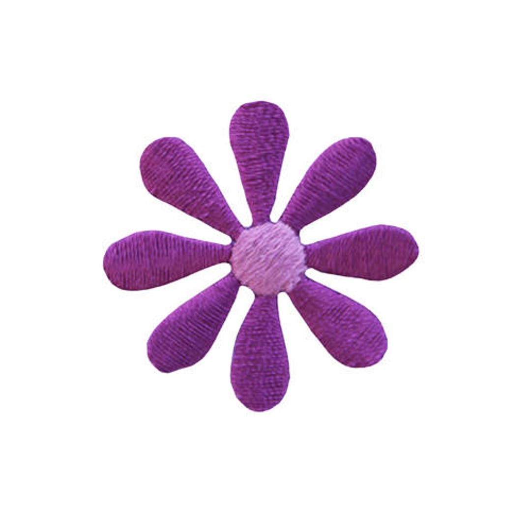 Au43 Blossom Purple Flower Patch Plants Iron-on Applique Patch Size 3.5 ...