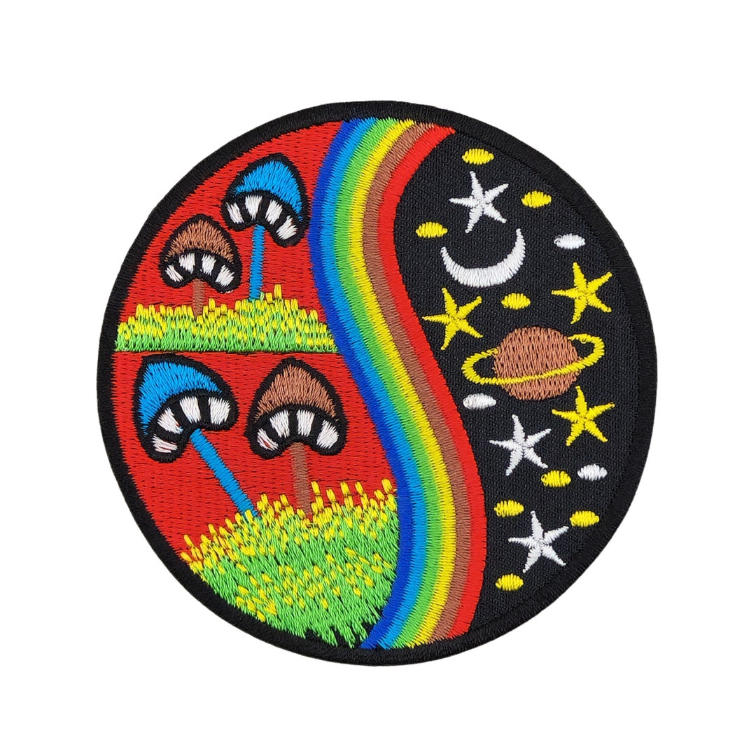 Ab72 Mushrooms Stars Esoteric Rainbow Iron-on Patch Iron-on Patch ...