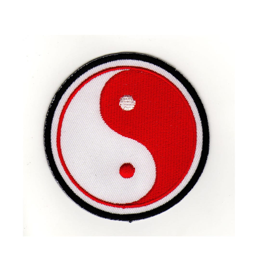 Af48 Yin Yang Red White Patch Esoteric Asia Iron-on Applique Patch Size ...
