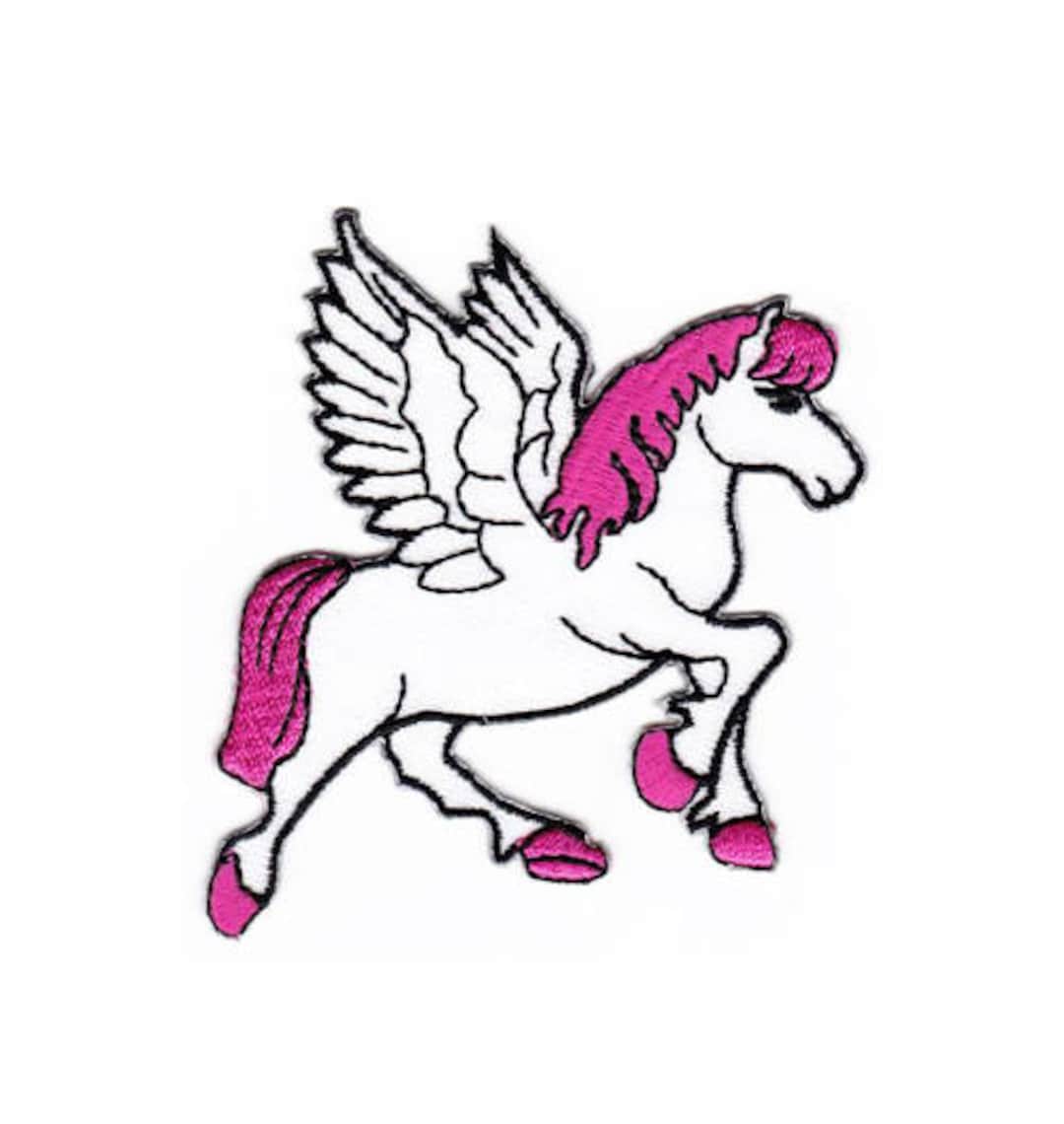 AK04 Pegasus Horse Animals Heart Patch Ironing Application Patches Size ...