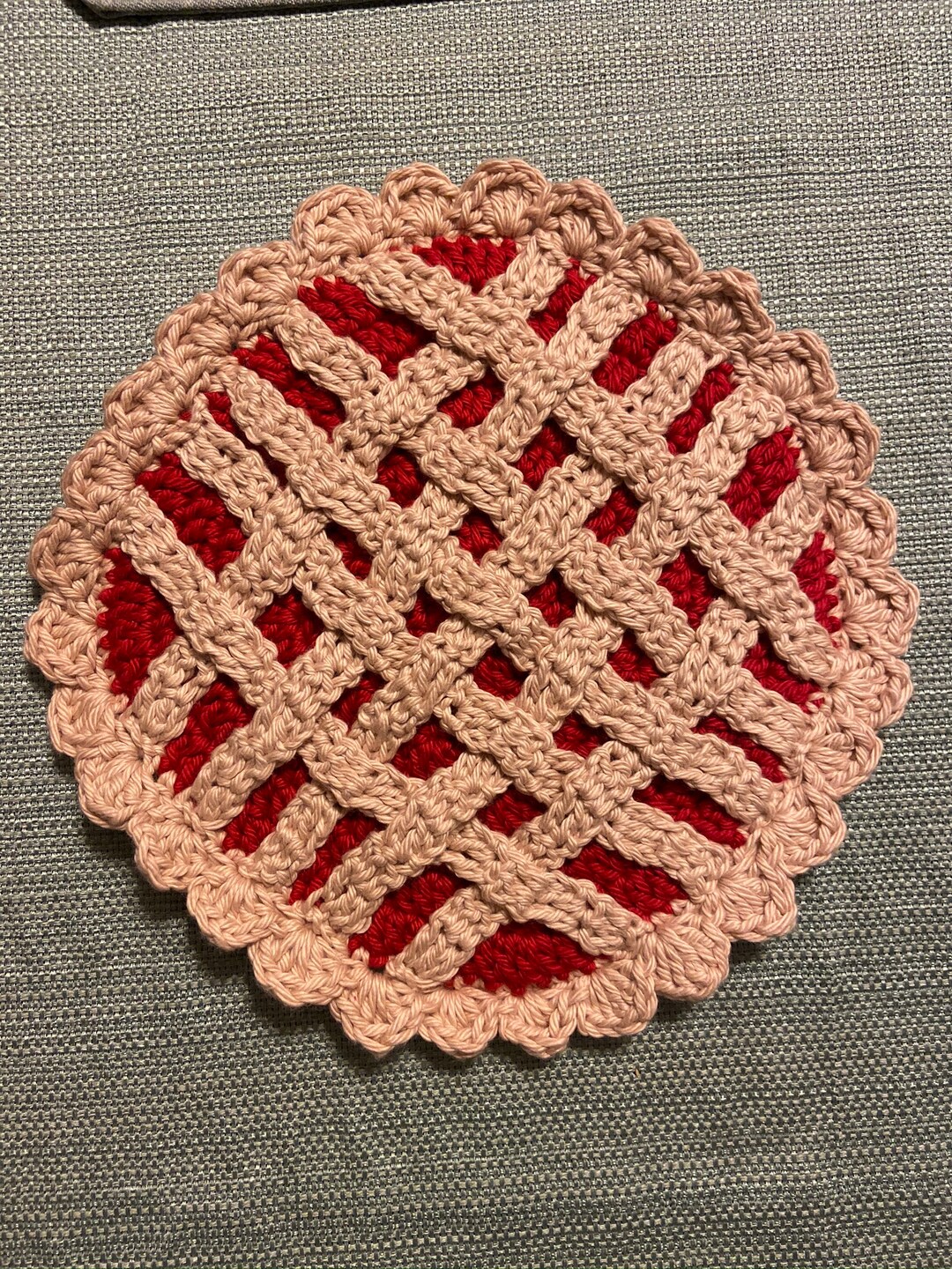 Crocheted Pie Trivet Hot Plate **different Colors (flavors) Available ...