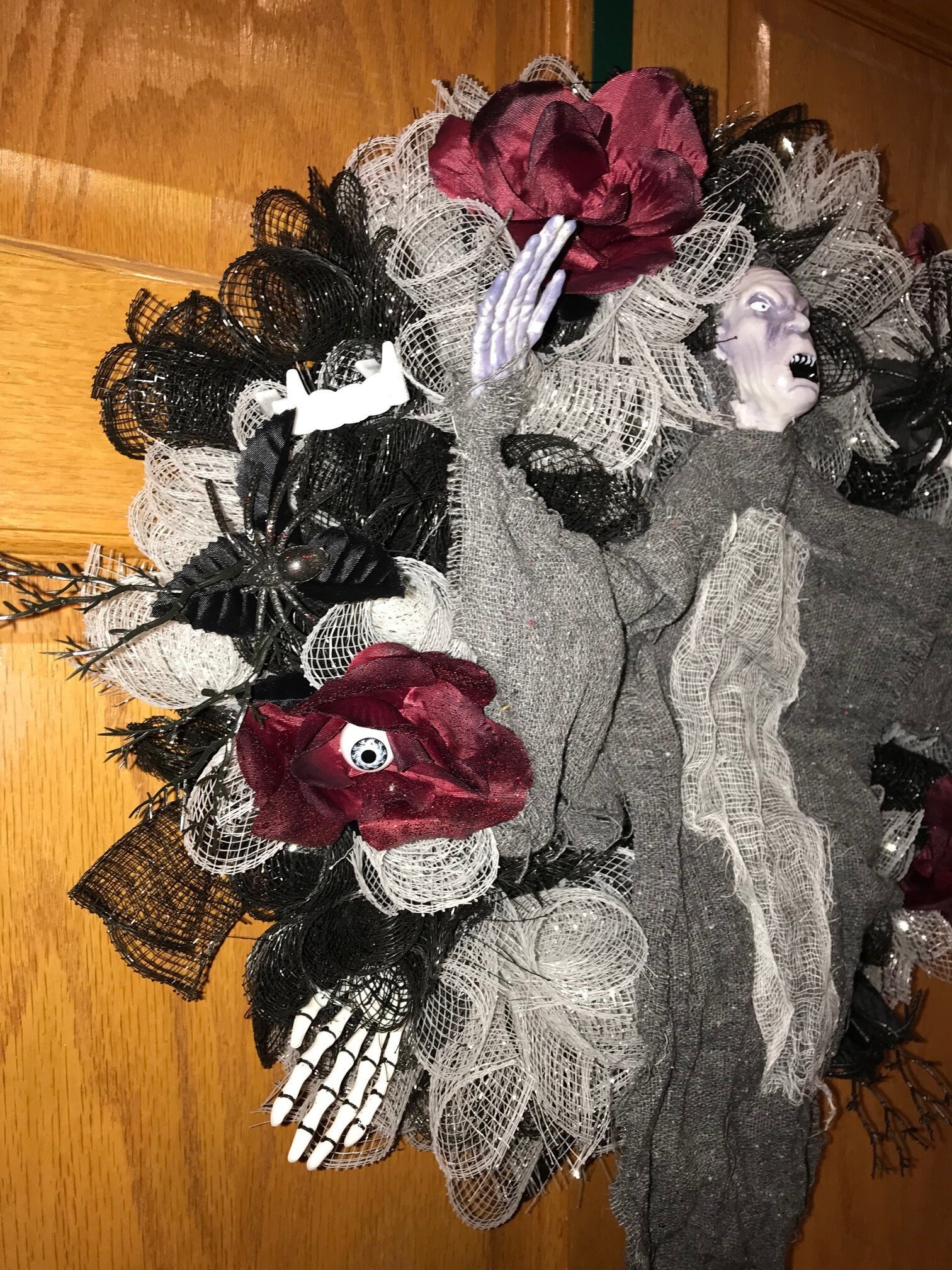 Grim Reaper Mesh Wreath With Flowers Vampire Teeth and - Etsy UK