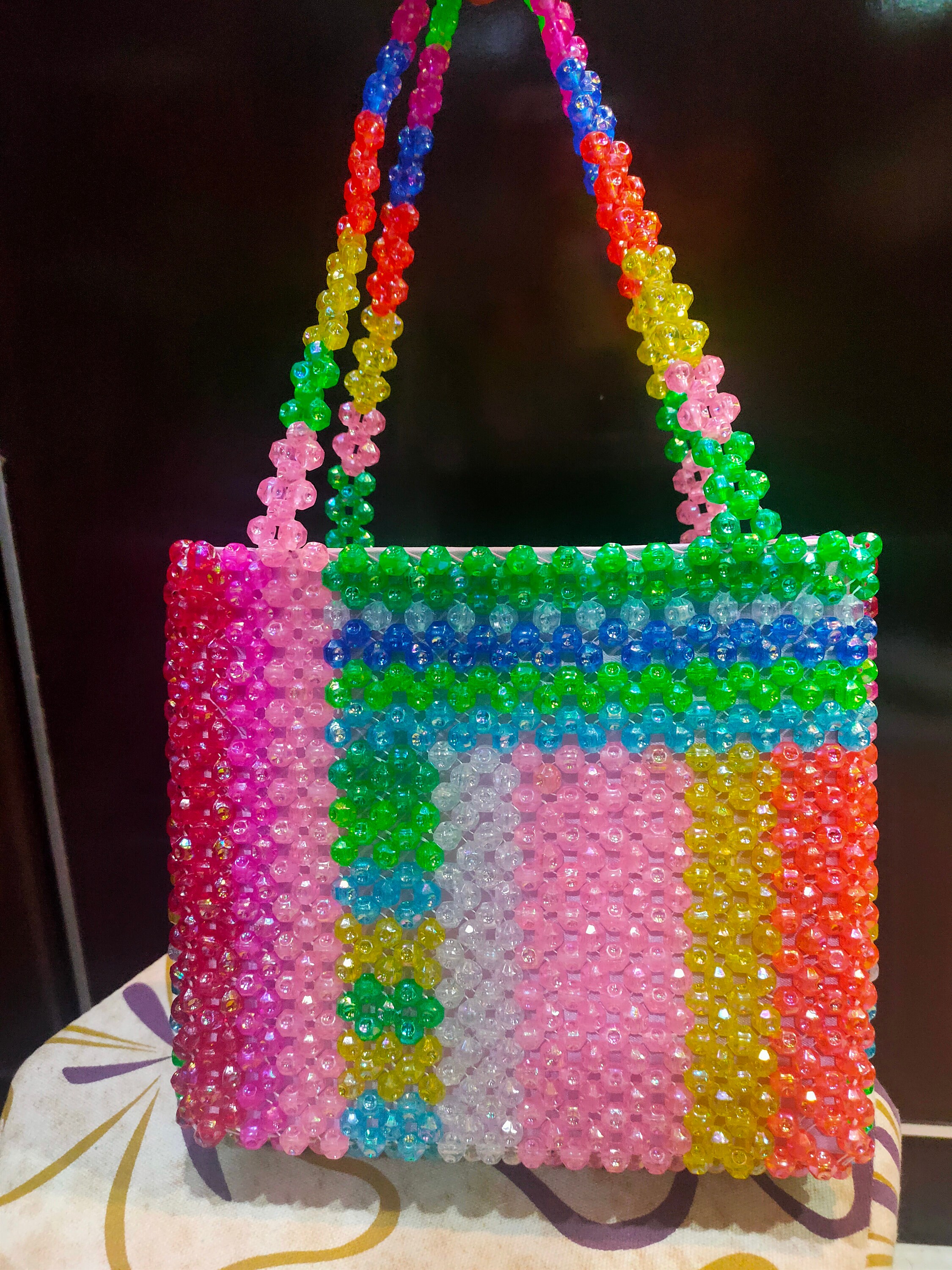 Beaded Block Design Bag - Etsy