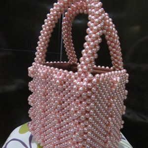 Peach Pearl Beaded Bag - Etsy